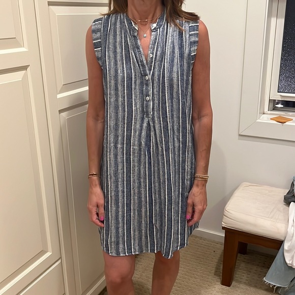 cloth & stone | Dresses | Cloth Stone Sleeveless Striped Linen Dress ...